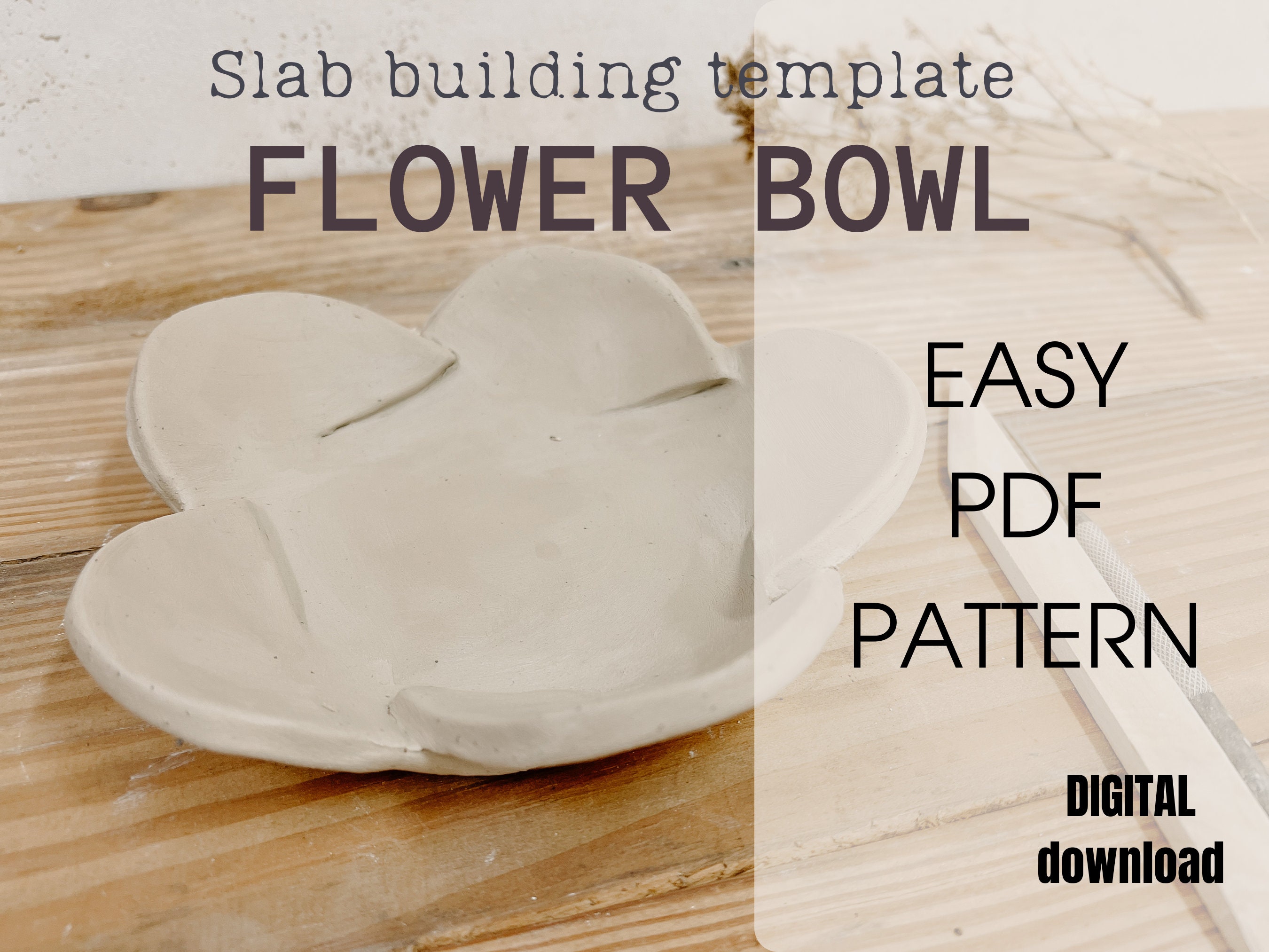 Origami Pottery Template for Slab Building a Flower Bowl, Pottery Tool ...