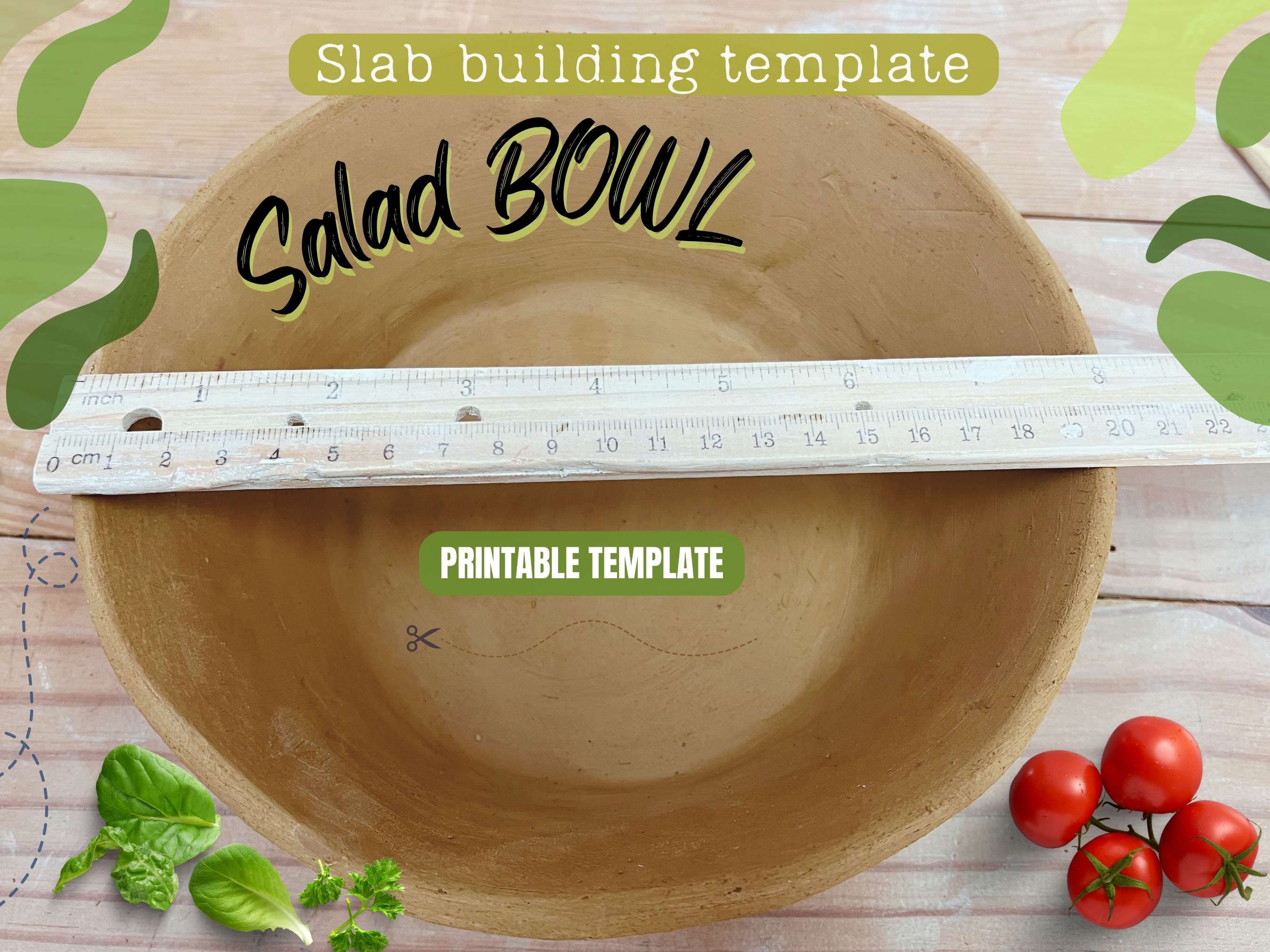 Cereal Bowl, Salad Bowl Pottery Template, Soup Bowl Slab Building ...