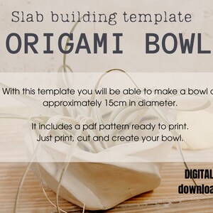 Origami Bowl Pottery Template: Slab Building Tool (PDF Pattern) - Etsy