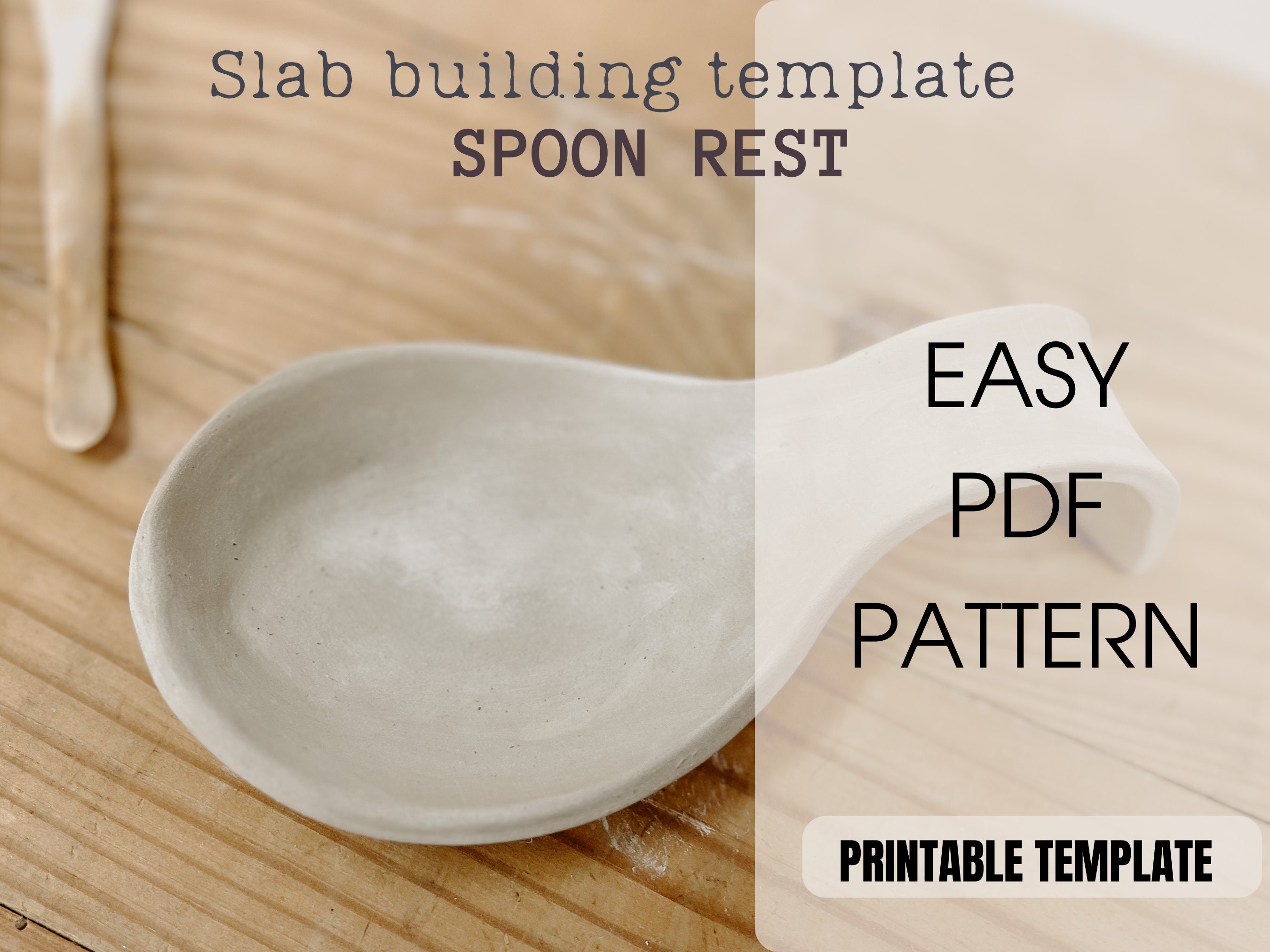Pottery Spoon Rest Template: Slab Build, Printable (PDF Pattern) - Etsy