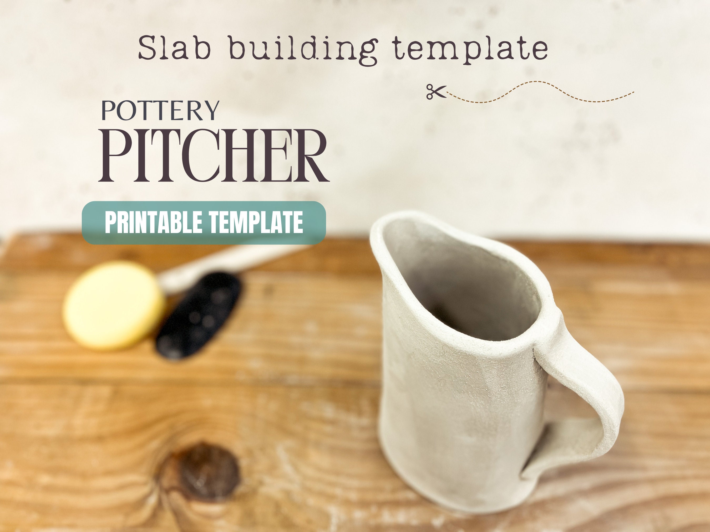 Pottery Pitcher Slab Building Template: DIY Ceramic Jug (PDF Pattern ...