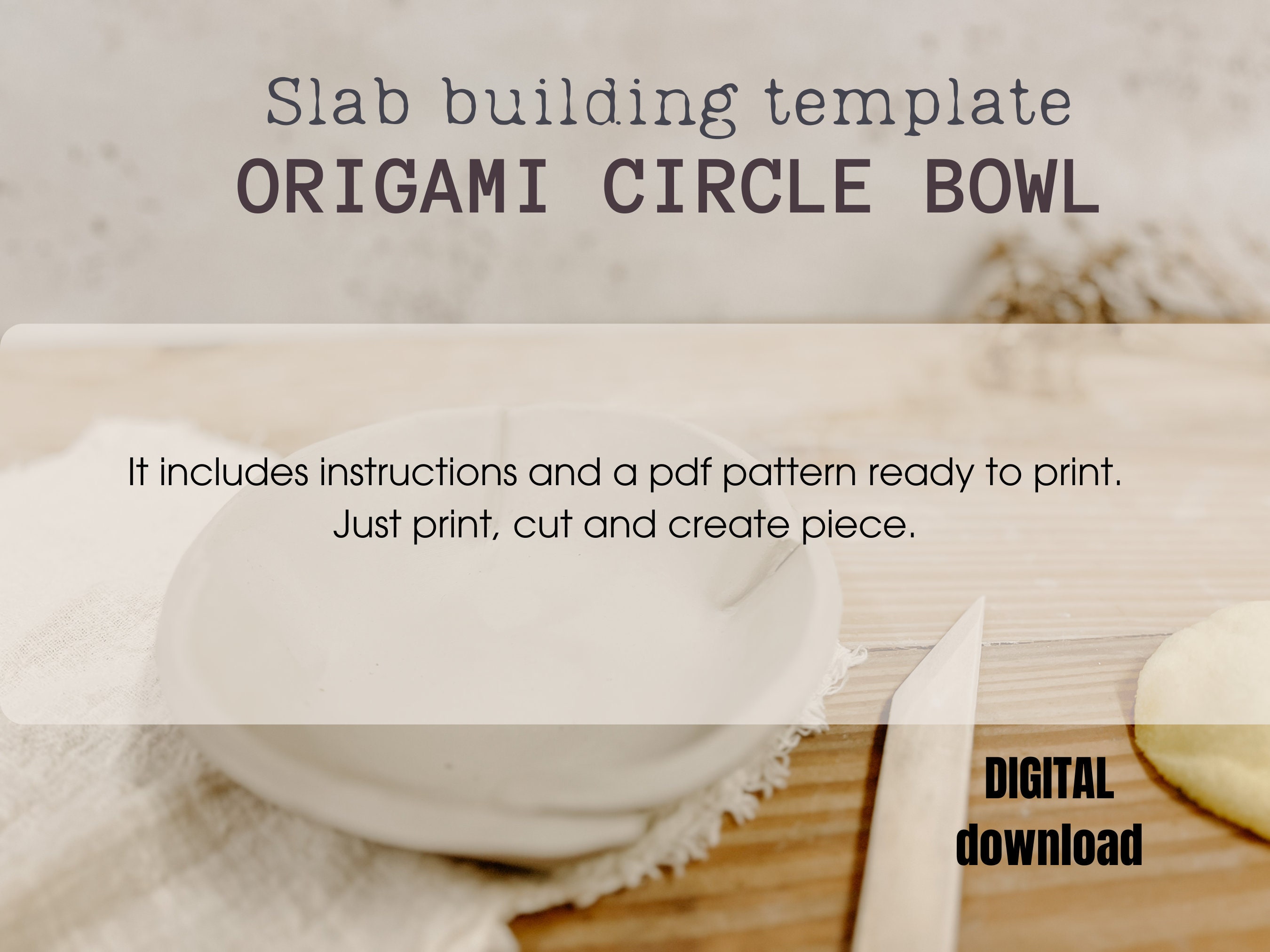 Slab Pottery Template for Create a Circular Bowl Slab Building Template ...