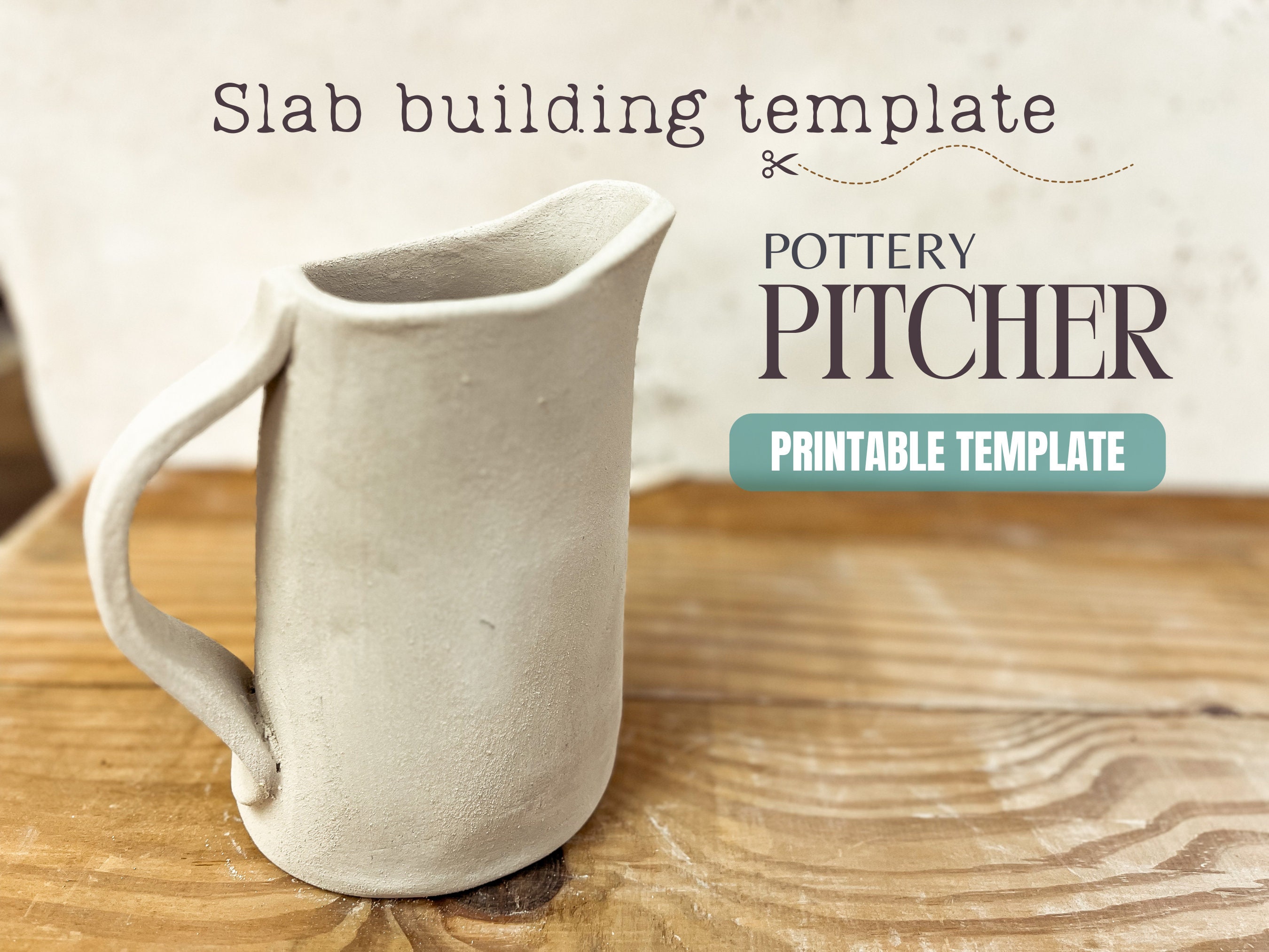 Pottery Pitcher Slab Building Template: DIY Ceramic Jug (PDF Pattern ...