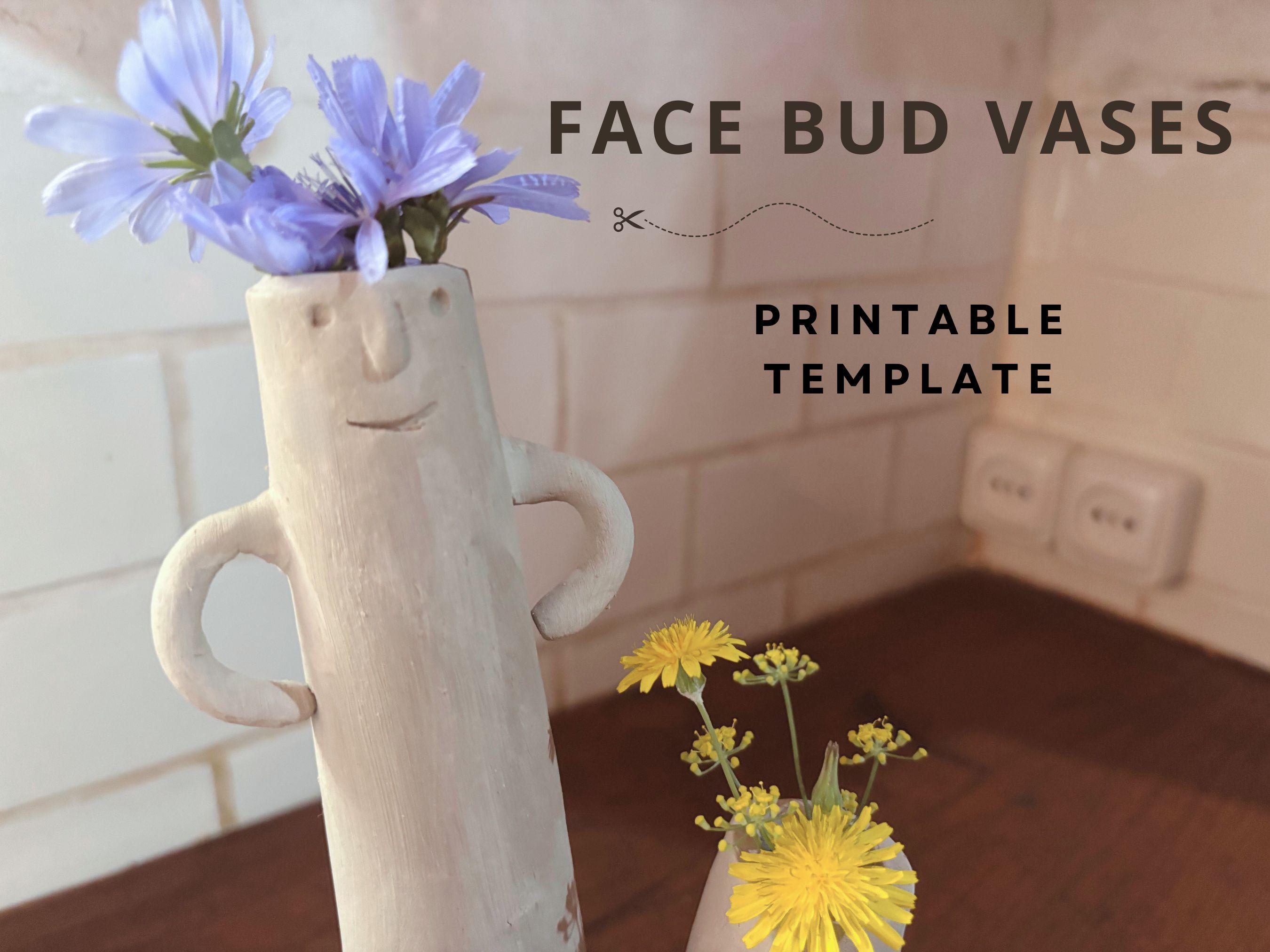 Face Bud Vase Pottery Template: DIY Ceramic Pattern (PDF Pattern) - Etsy