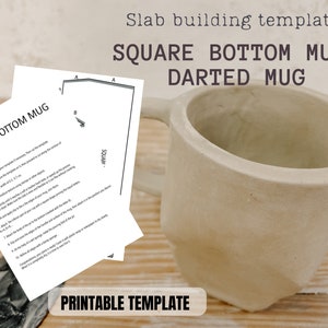 Square Bottom/darted Mug Pottery Template for Slab Building - Etsy