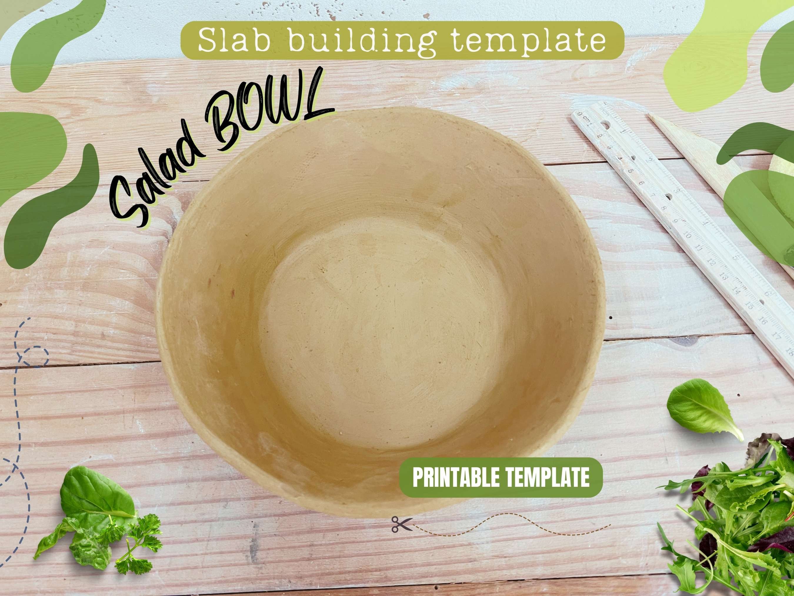 Cereal Bowl, Salad Bowl Pottery Template, Soup Bowl Slab Building ...