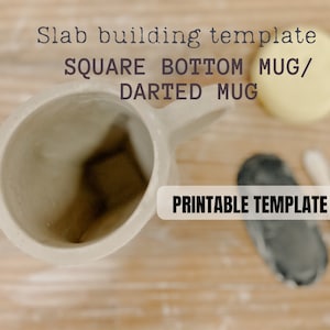 Square Bottom/darted Mug Pottery Template for Slab Building - Etsy