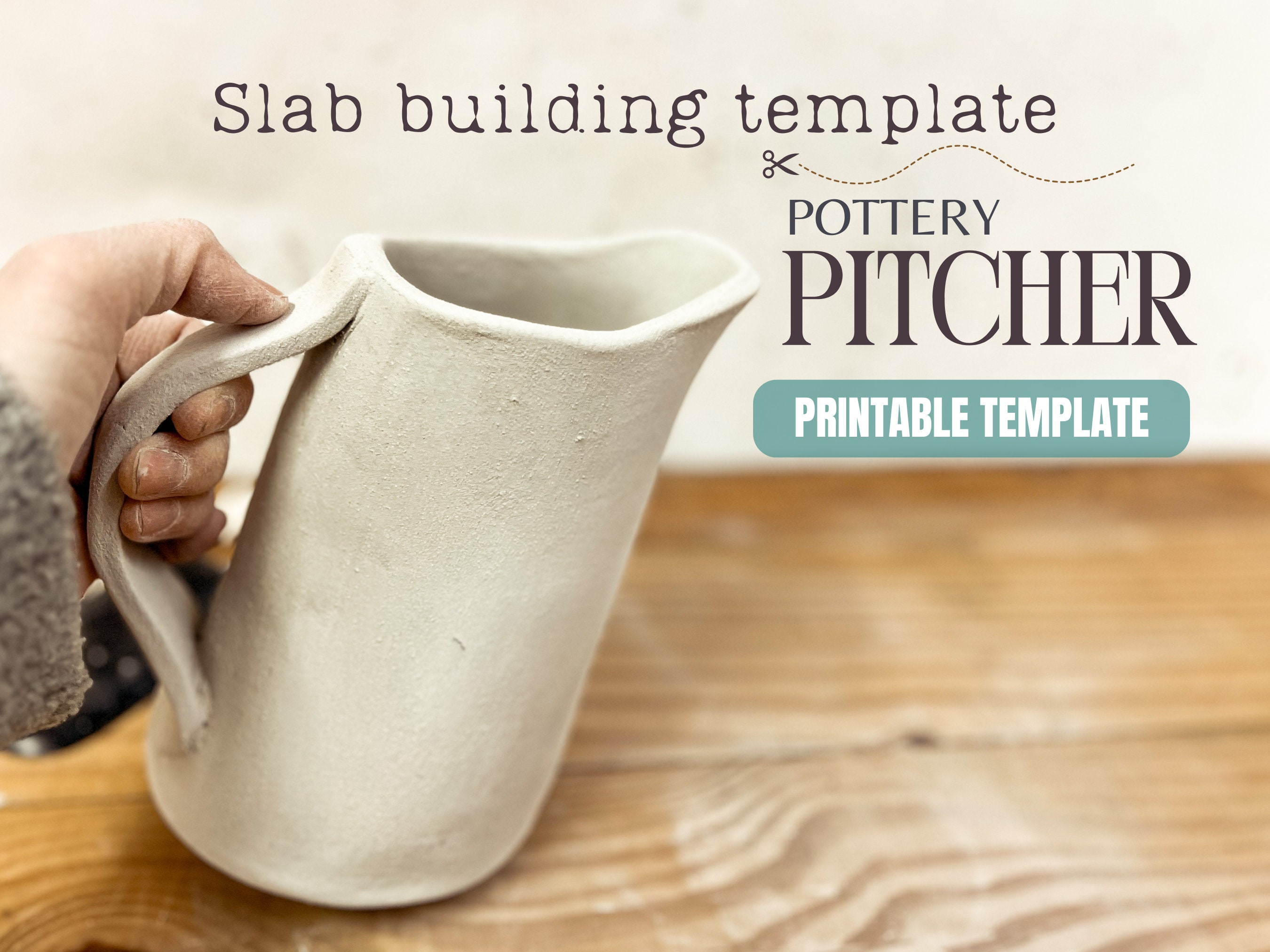 Pottery Pitcher Slab Building Template, Pottery Template for Slab ...