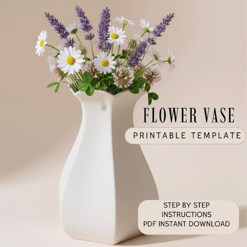 Pottery Flowers Template - Etsy