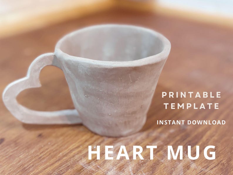 Heart Mug Pottery Template: Slab Building PDF Pattern - Etsy