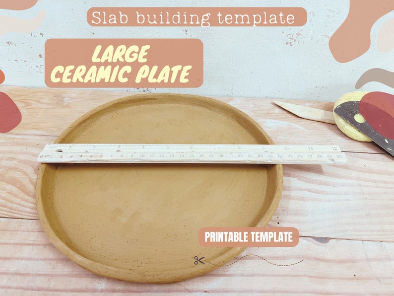 Pottery Dinner Plate Template: DIY Ceramic Slab Building (PDF Pattern ...