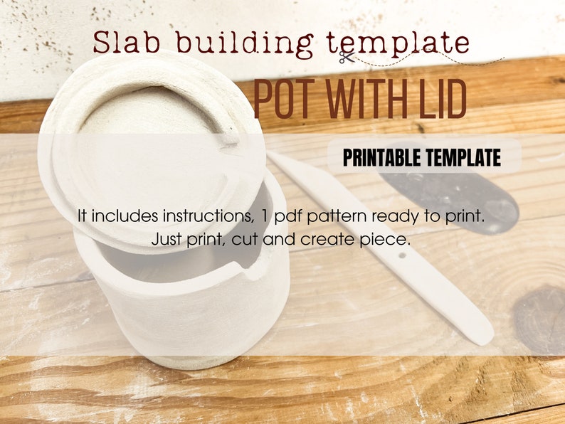 Pot With Lid Pottery Template, Pottery Tool, Salt Cellar With Lid ...