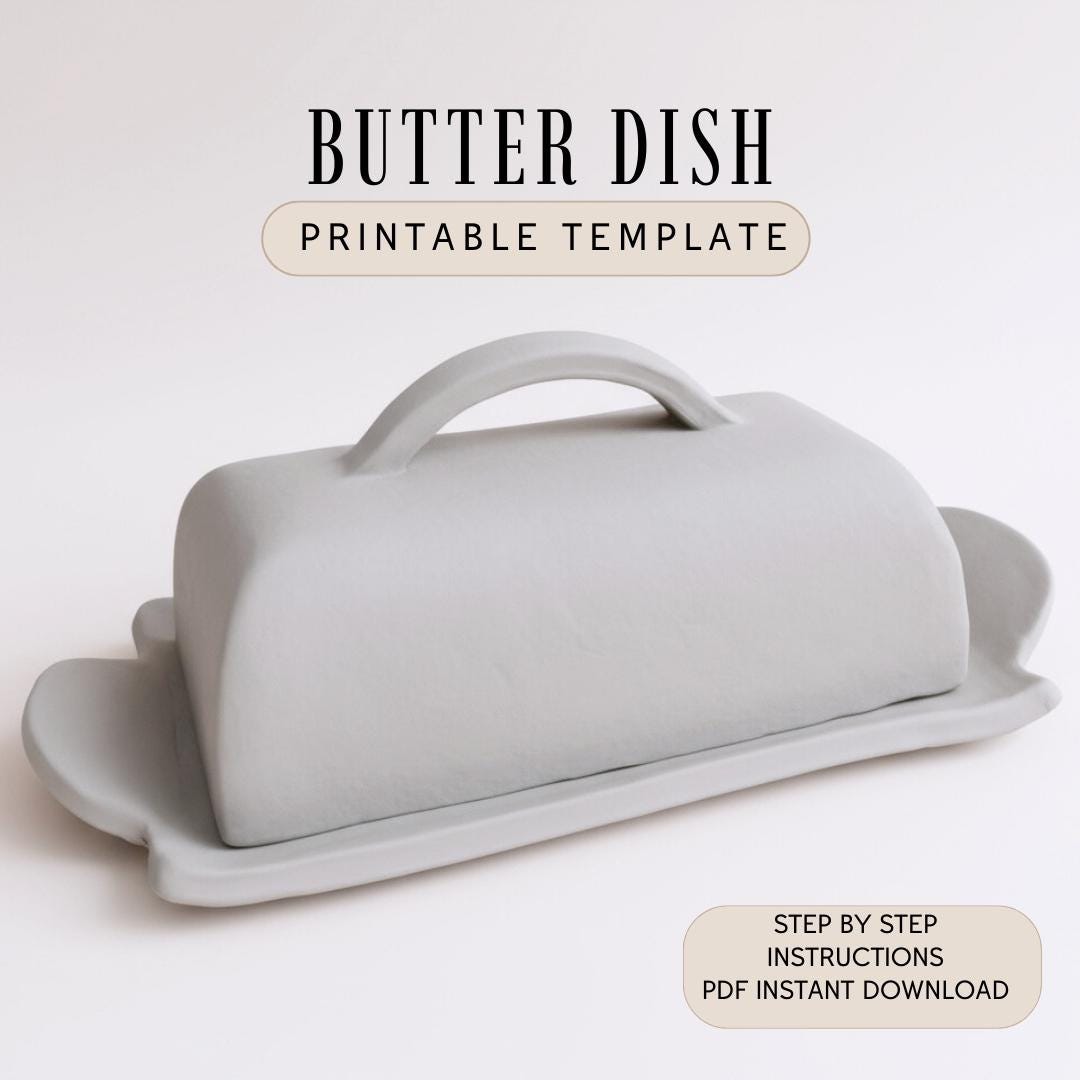 Butter Dish Pottery Template: DIY Slab Building (PDF Pattern) - Etsy