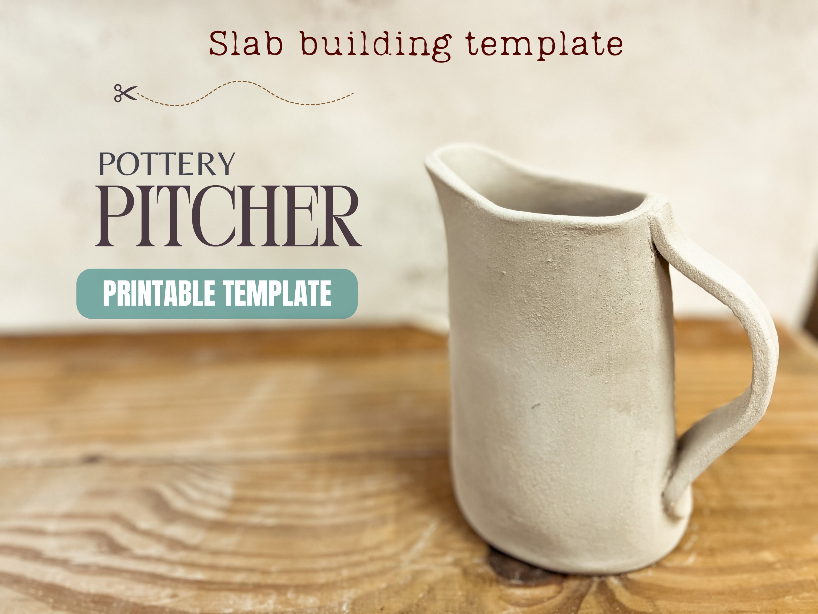 Pottery Pitcher Slab Building Template, Pottery Template for Slab ...