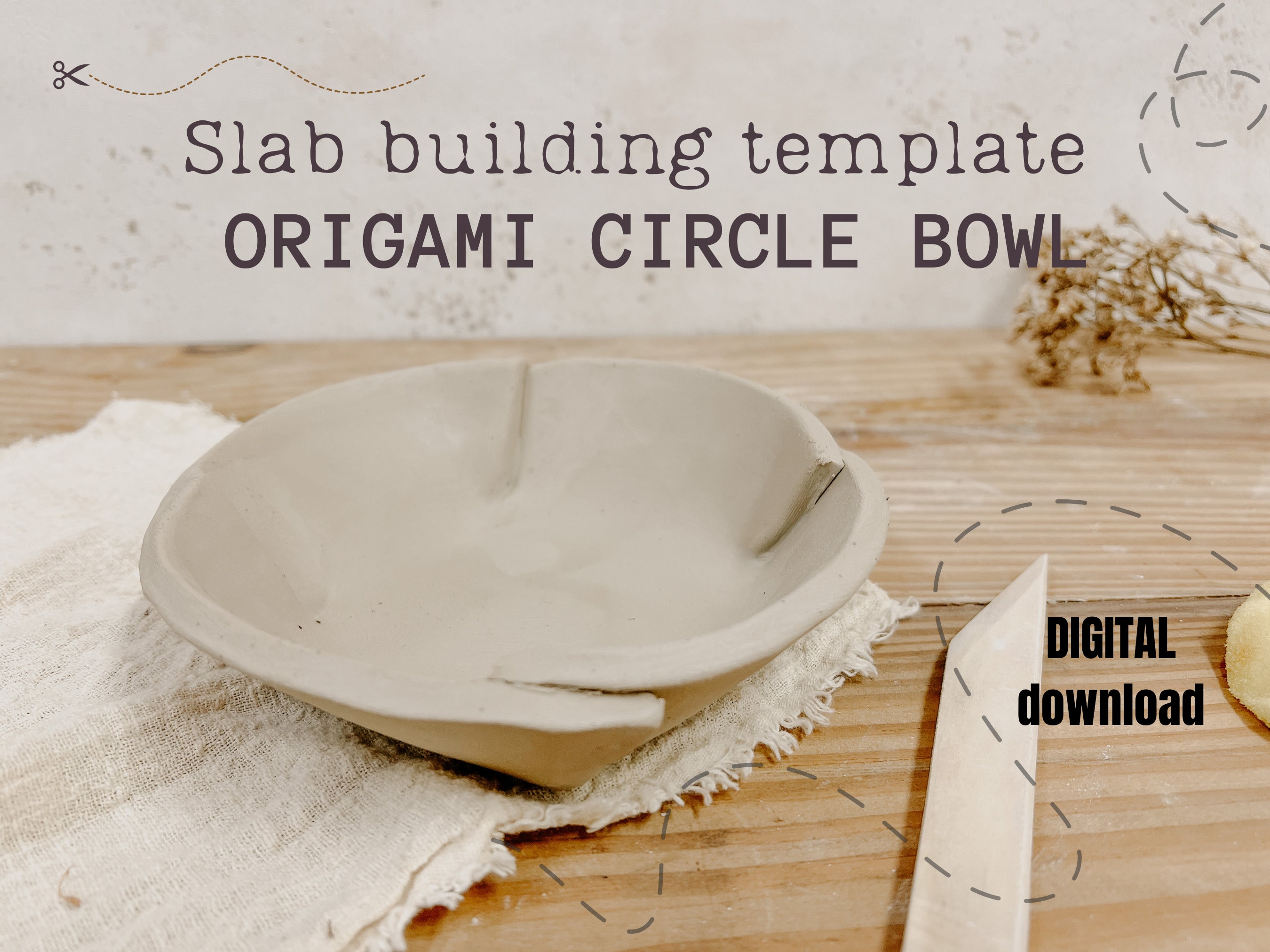 Slab Pottery Template for Create a Circular Bowl Slab Building Template ...