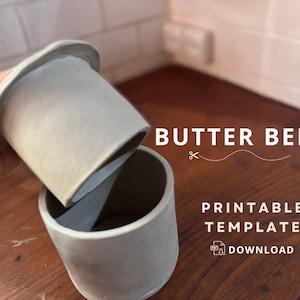 Butter Bell Pottery Template, Butter Dish Slab Building Template ...