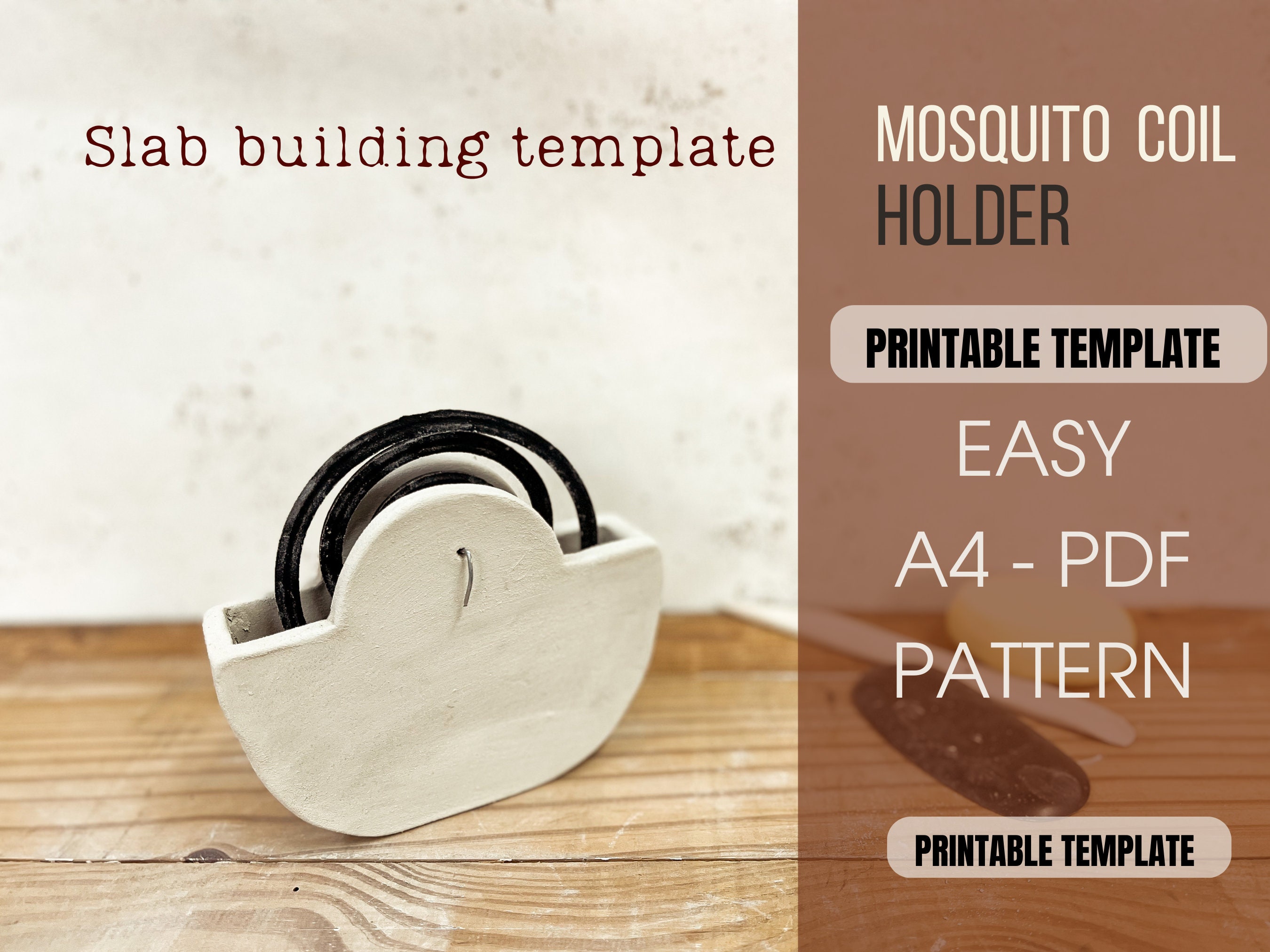 Mosquito Coil Holder Pottery Template: Slab Building (PDF Pattern) - Etsy
