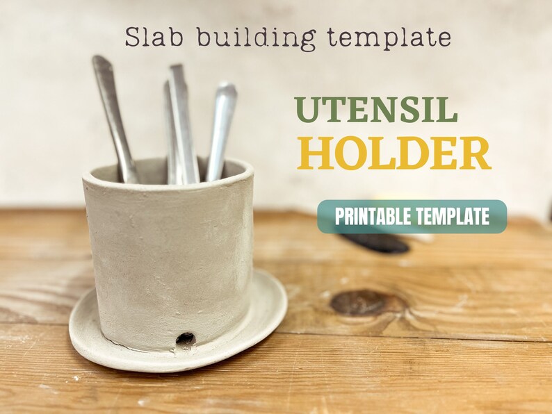 Utensil Holder Slab Building Template, Pottery Template for Slab ...