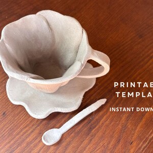 Flower Mug Pottery Template: Slab Building PDF Pattern - Etsy