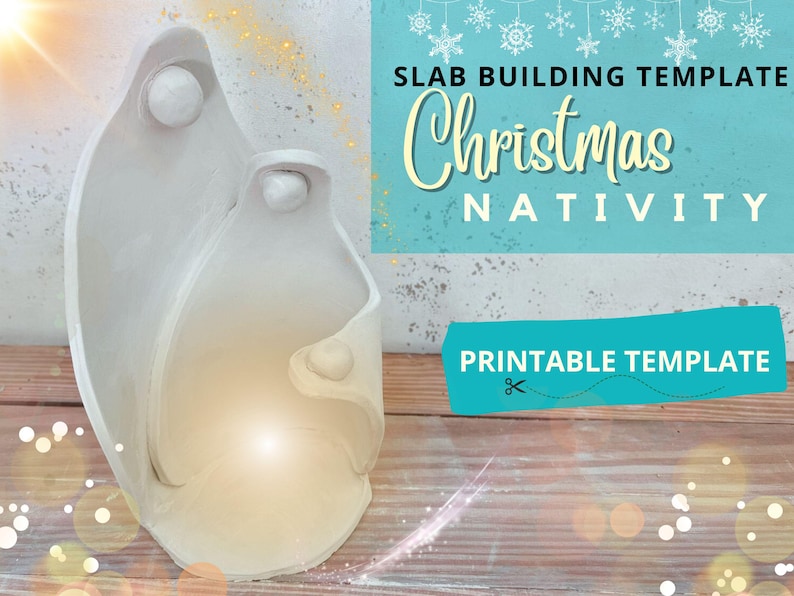Christmas Nativity Pottery Template: DIY Ceramic Ornament (PDF Pattern ...