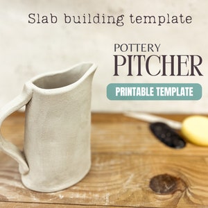 Pottery Pitcher Slab Building Template: DIY Ceramic Jug (PDF Pattern ...