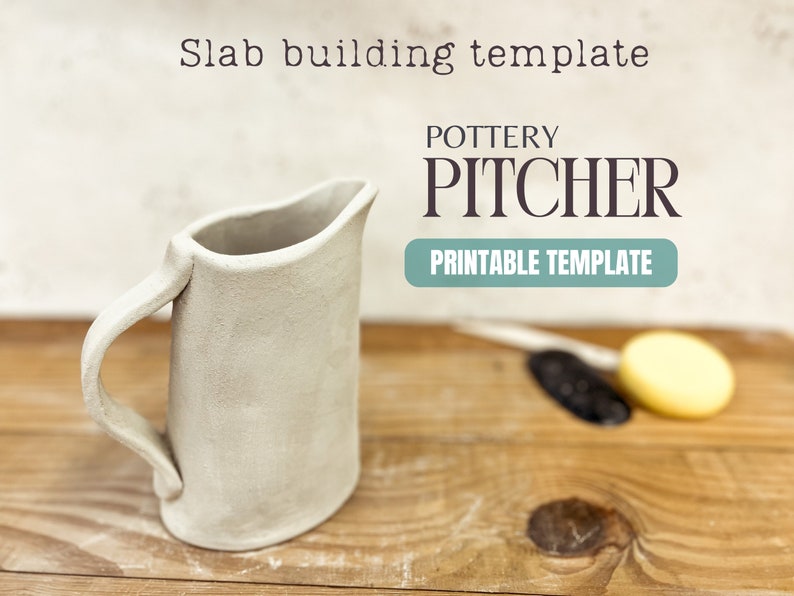 Pottery Pitcher Slab Building Template: DIY Ceramic Jug (PDF Pattern ...