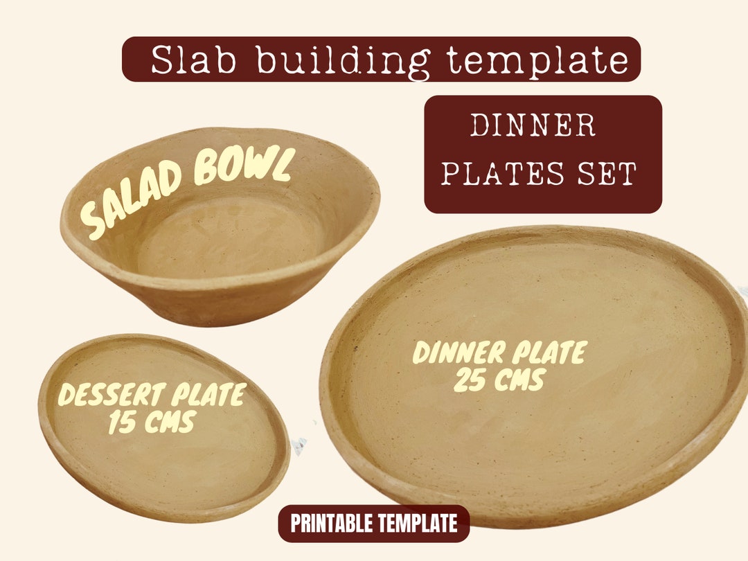 Pottery Dinnerware Template: Salad, Dessert, Dinner Plates (PDF Pattern ...