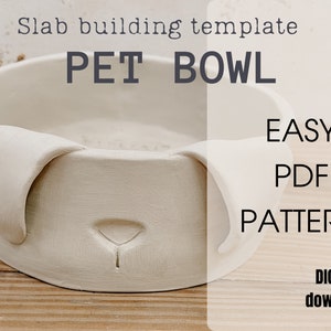 Dog Bowl Pottery Template: Slab Building PDF Pattern (digital Download ...