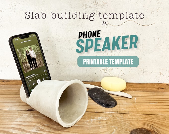 Ceramic Cell Phone Holder – Phone Stand for Desk – Lunar Design – Slip ...