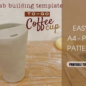 Pottery Coffee Cup Template: Slab Built Mug DIY (PDF Pattern) - Etsy