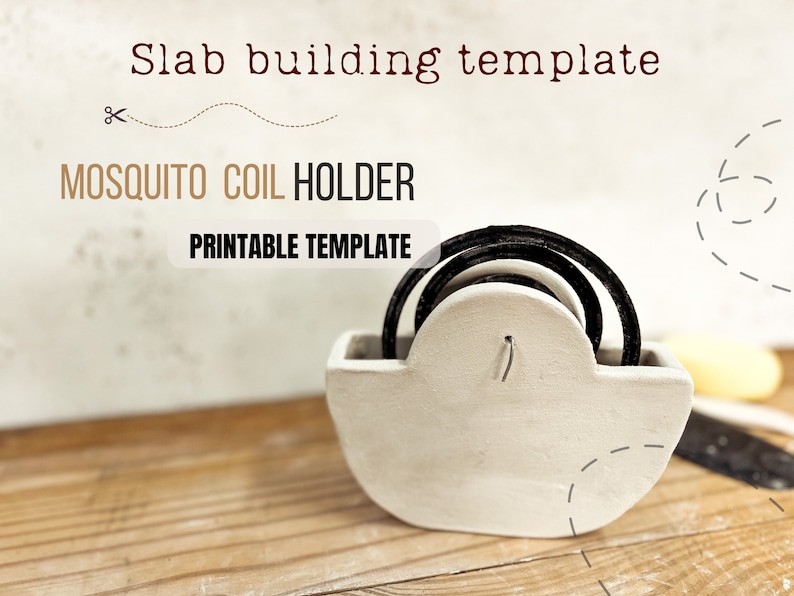 Mosquito Coil Holder Pottery Template: Slab Building (PDF Pattern) - Etsy