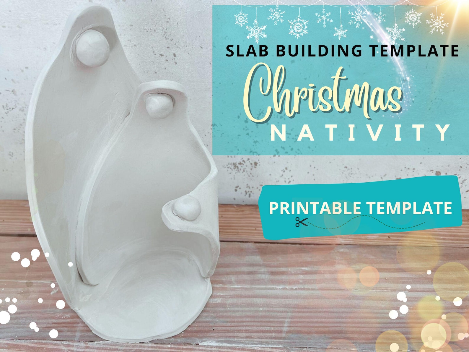 Christmas Nativity Pottery Template: DIY Ceramic Ornament (PDF Pattern ...