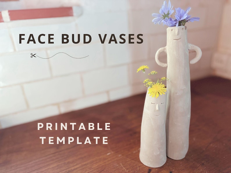 Face Bud Vase Pottery Template: DIY Ceramic Pattern (PDF Pattern) - Etsy