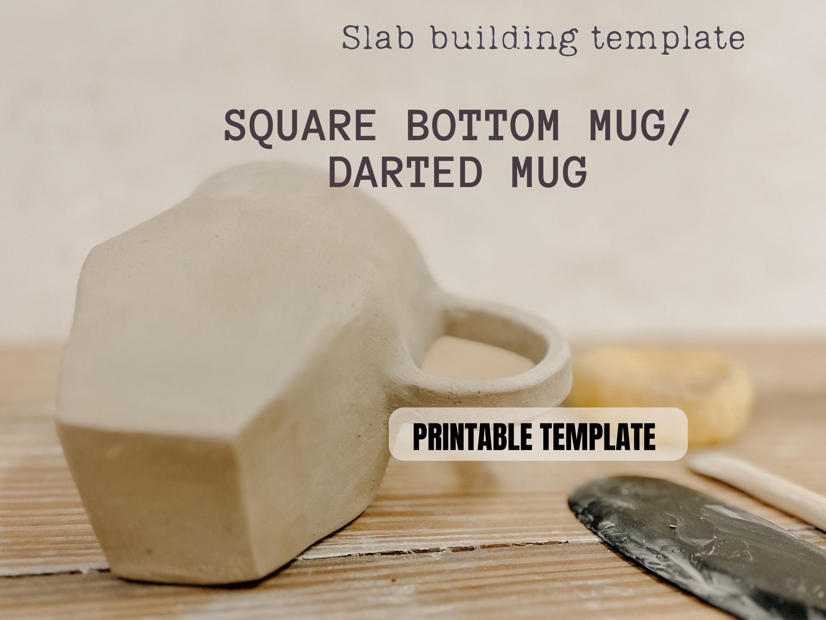 Square Bottom/darted Mug Pottery Template for Slab Building - Etsy