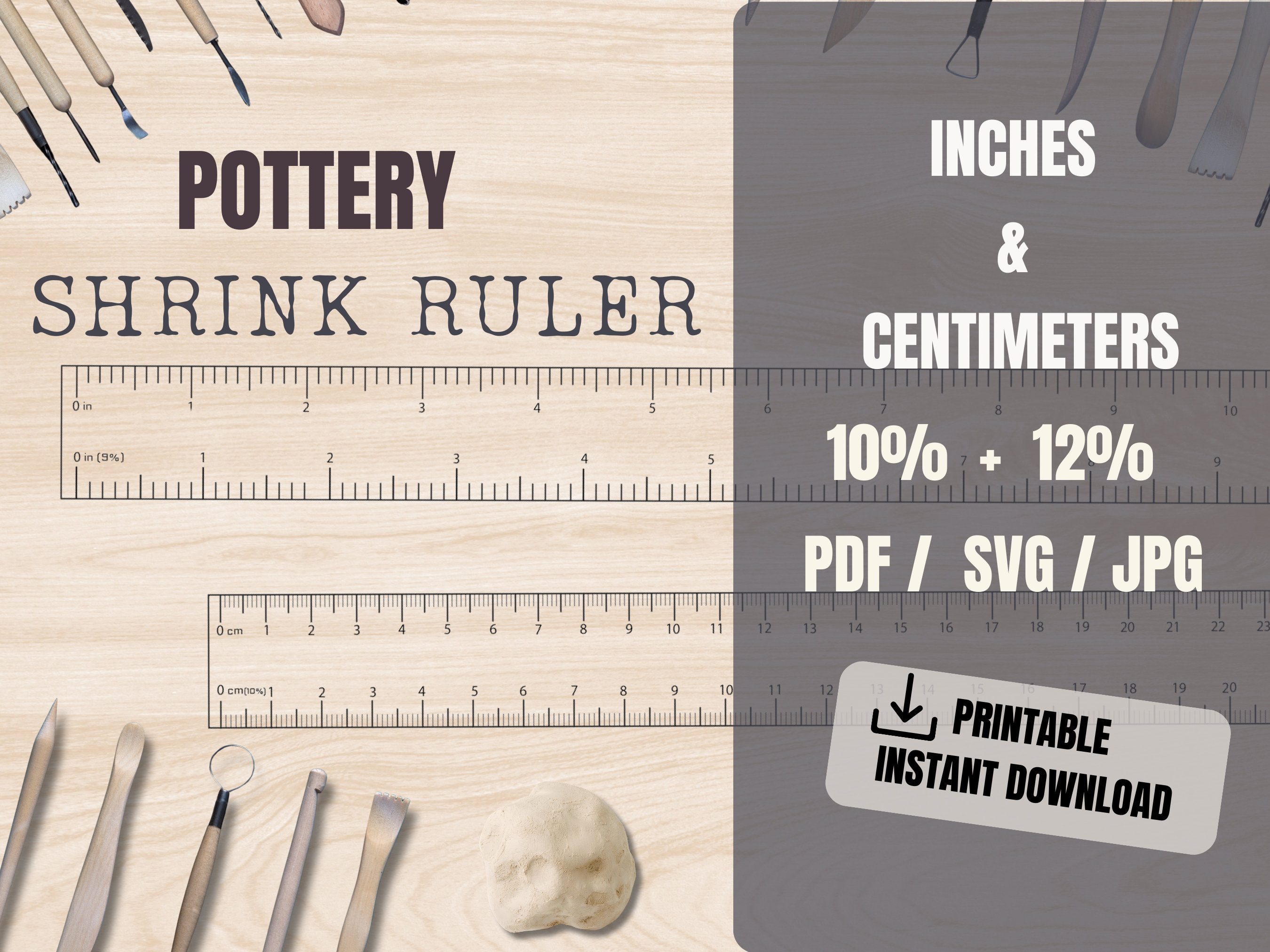 Pottery Shrink Ruler, Pottery Tool, Pottery Supplies - Etsy