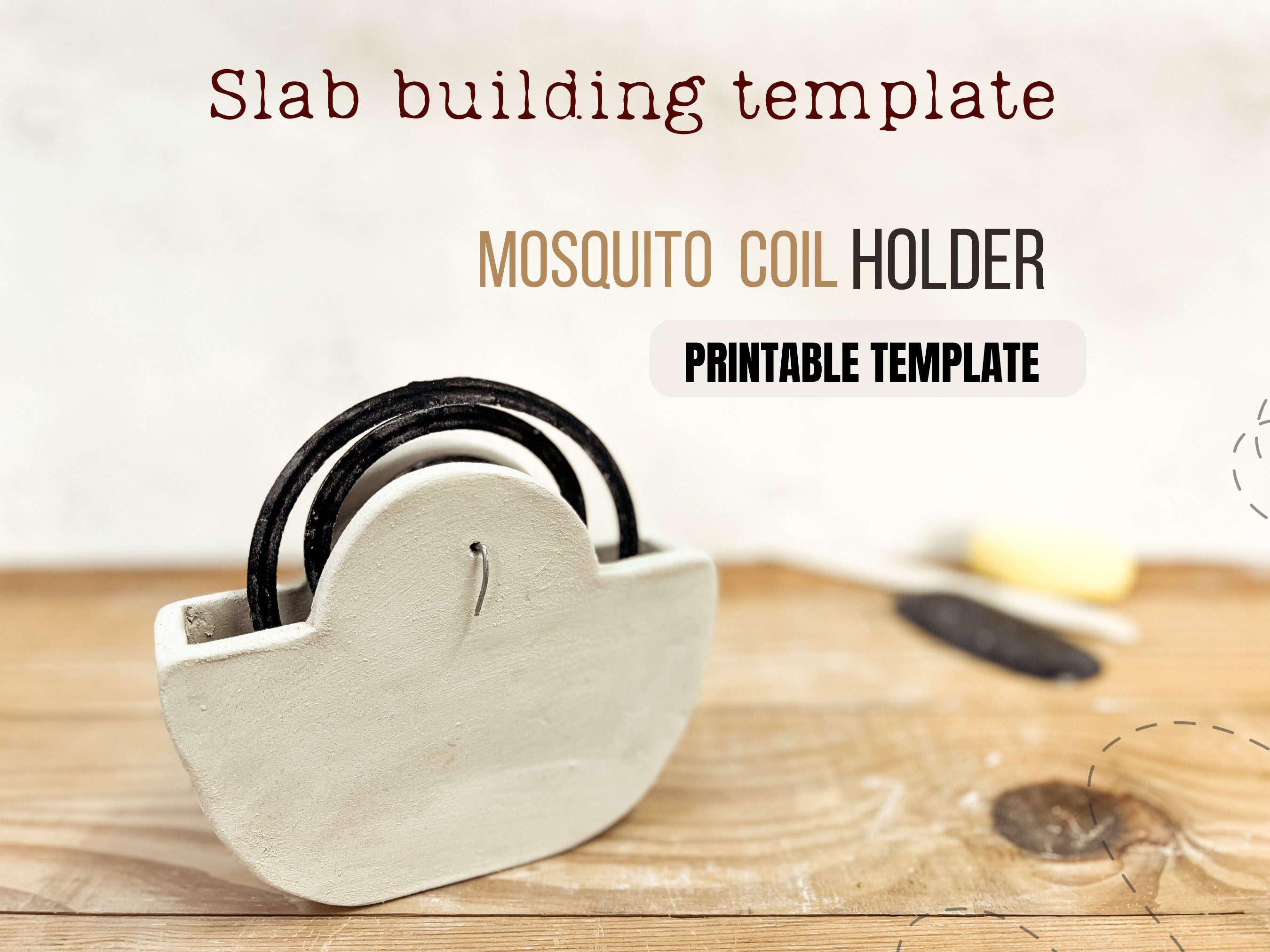 Mosquito Coil Holder Pottery Template: Slab Building (PDF Pattern) - Etsy