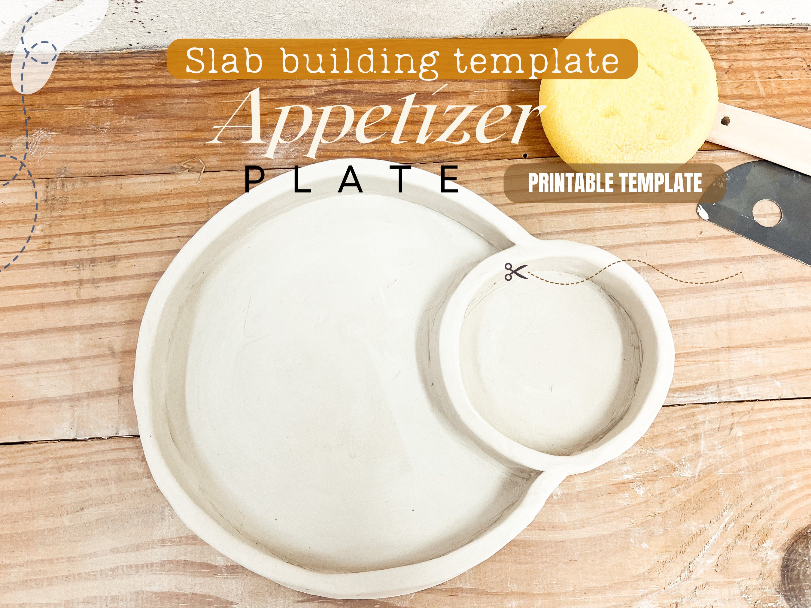 Appetizer Plate Pottery Template: DIY Ceramic Serveware (PDF Pattern ...