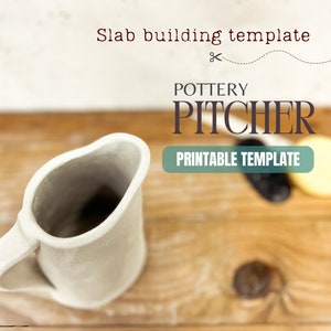 Pottery Pitcher Slab Building Template: DIY Ceramic Jug (PDF Pattern ...