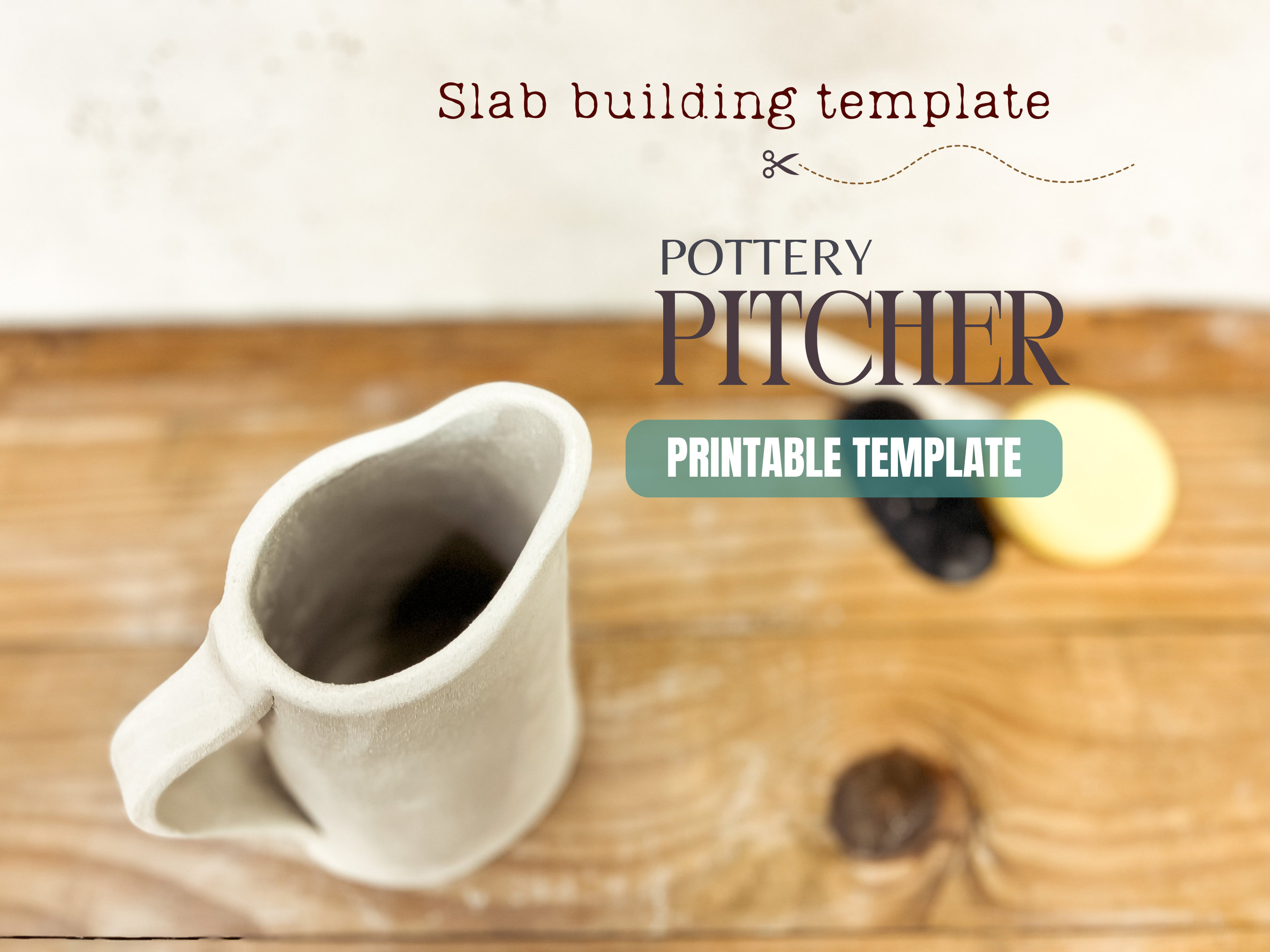 Pottery Pitcher Slab Building Template, Pottery Template for Slab ...