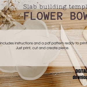 Origami Pottery Template for Slab Building a Flower Bowl, Pottery Tool ...