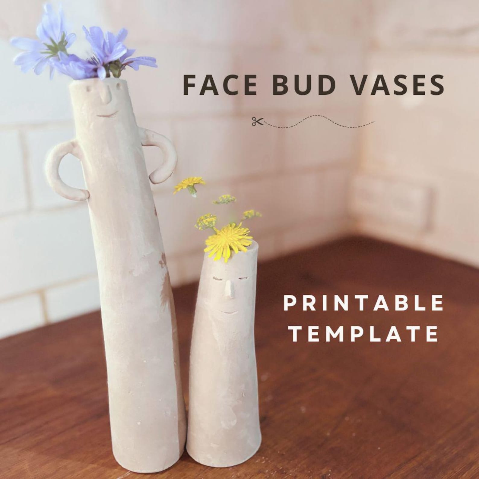 Face Bud Vase Pottery Template: DIY Ceramic Pattern (PDF Pattern) - Etsy
