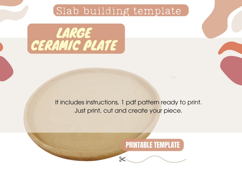 Pottery Dinner Plate Template: DIY Ceramic Slab Building (PDF Pattern ...
