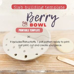 Berry Bowl Pottery Template: Ceramic Colander Slab Building (PDF ...