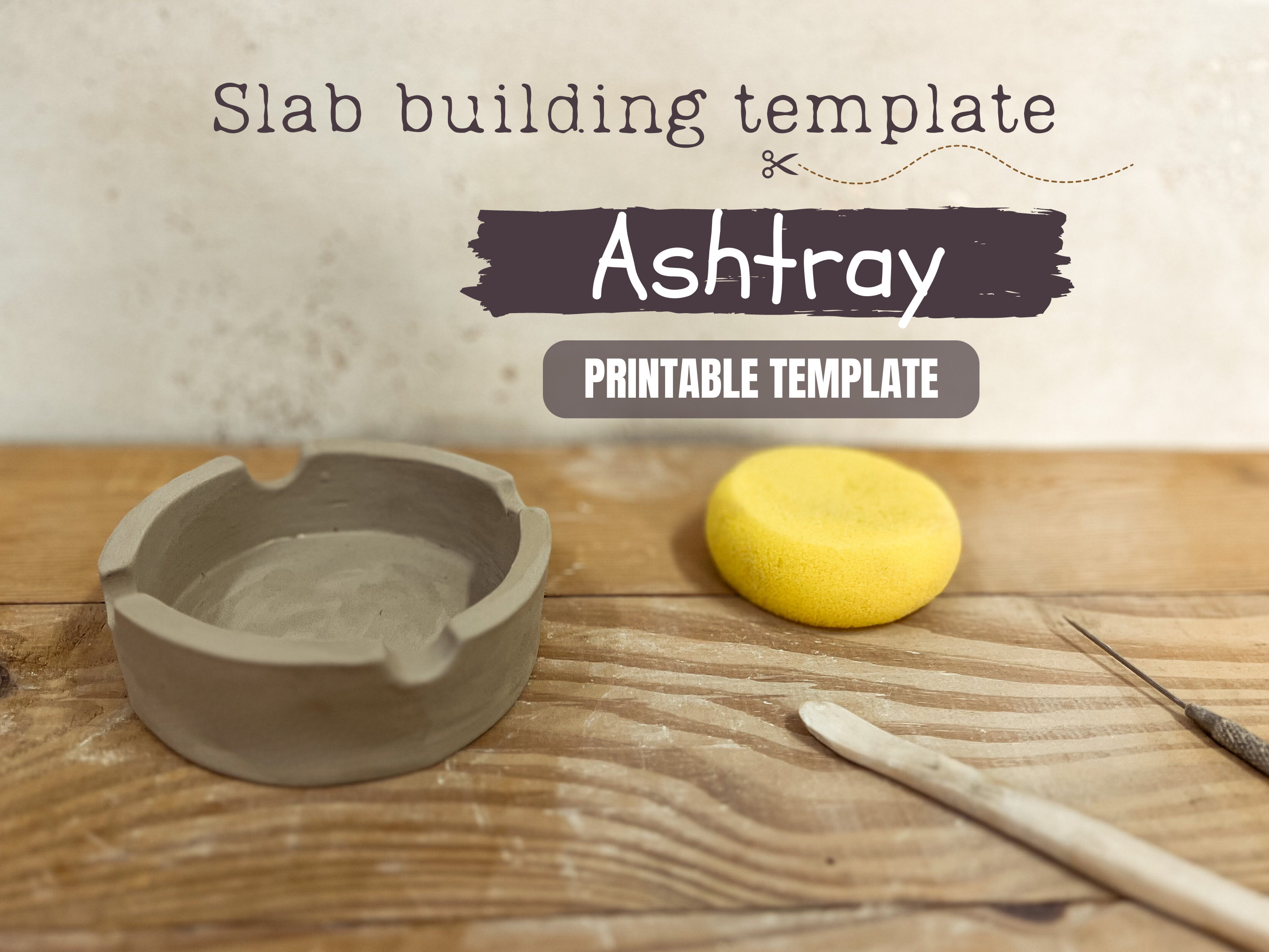 Ceramic Ashtray Pottery Template for Slab Building, Cigar Ashtray Slab ...