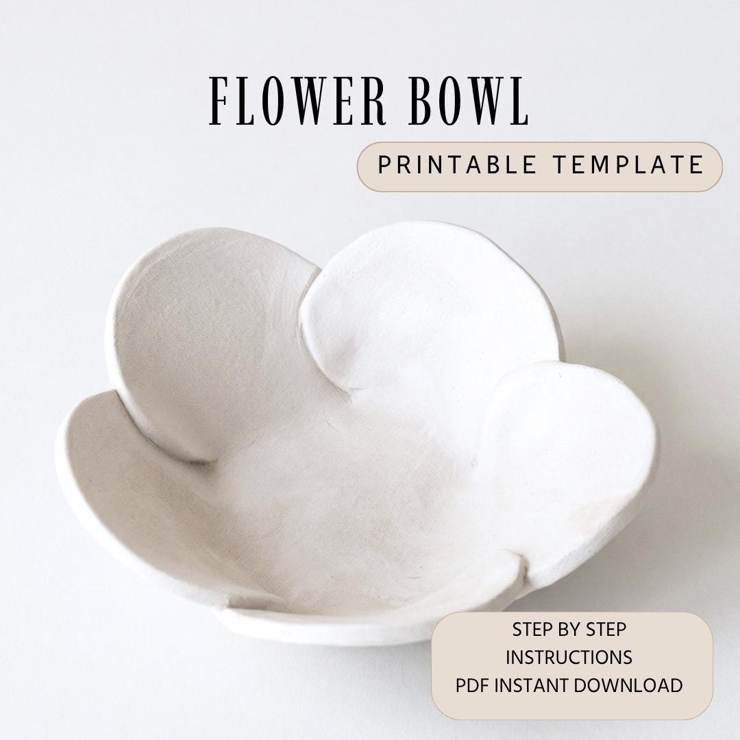 Origami Flower Bowl Pottery Template: Slab Building Ceramic Template ...