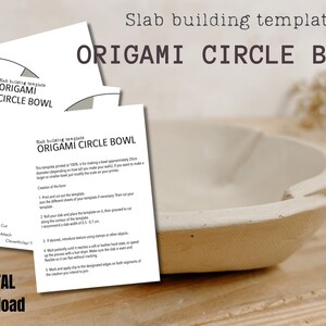 Origami Pottery Bowl Template: Slab Building PDF Pattern - Etsy
