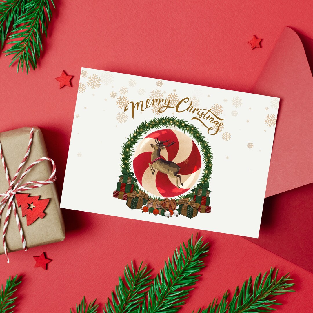 Digital Christmas Cards, Printable Holidays Cards, Printable Merry ...