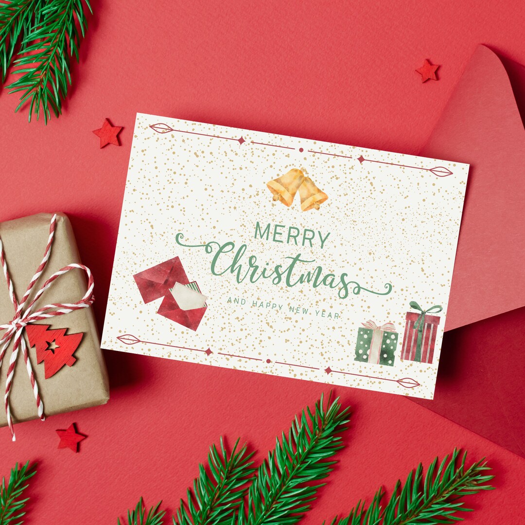 Digital Christmas Cards, Printable Holidays Cards, Printable Merry ...
