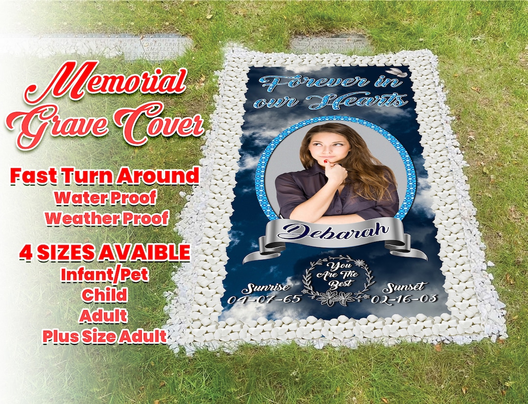 Customable Vinyl Memorial Grave Blanket - Etsy
