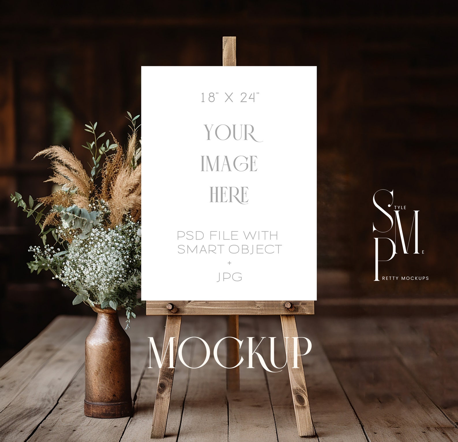 Wedding Welcome Sign Mock Up, Easel Sign Mock Up, Wedding Seating Chart ...